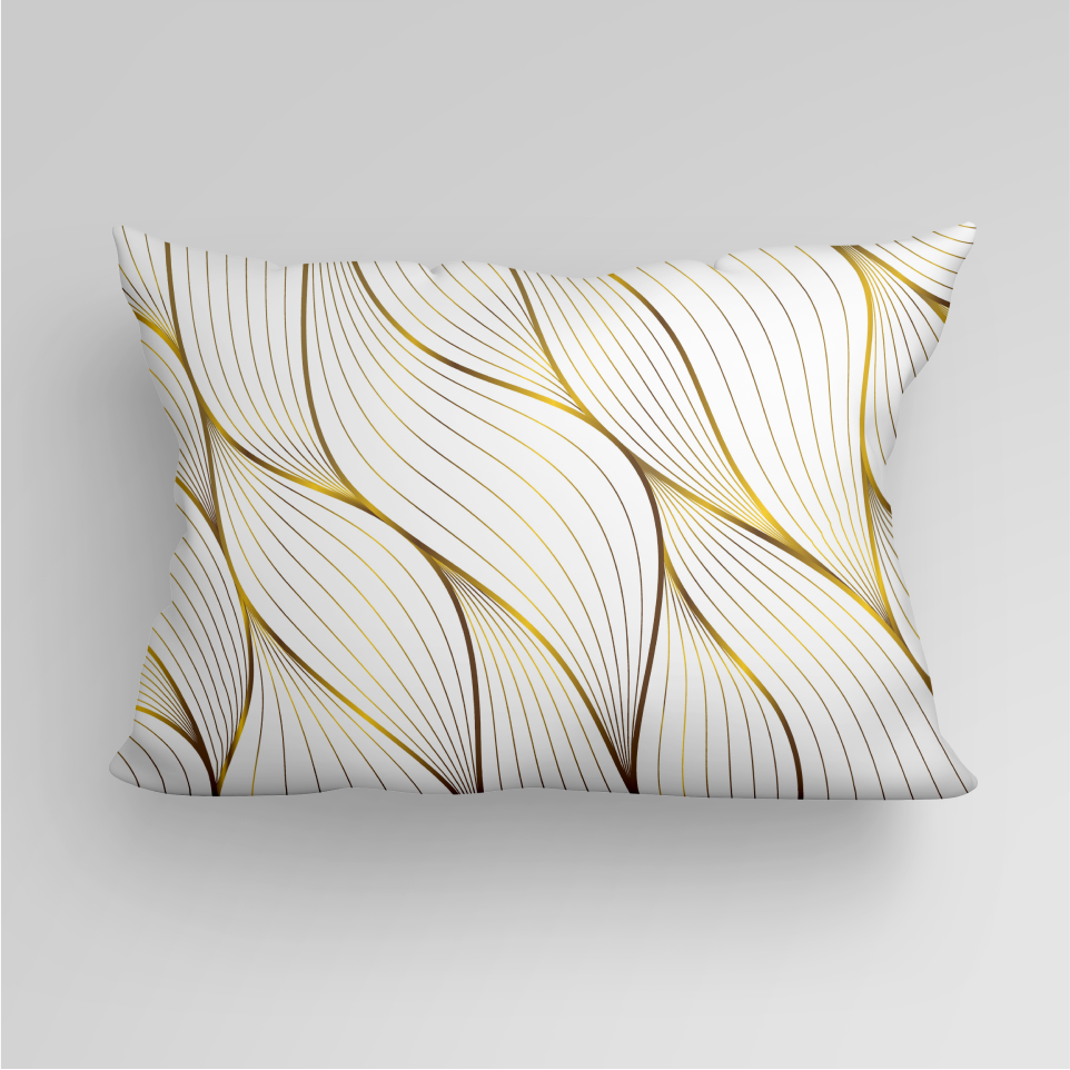 Rectangular Gold Striped Cushion – Willows Direct